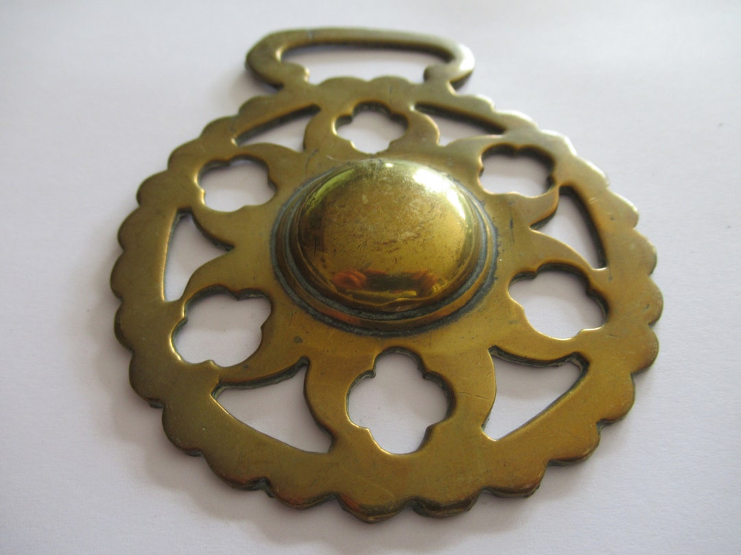 Vintage Horse Brass Suns Ray's Star Stamped Martingale Medallion Pagan ...