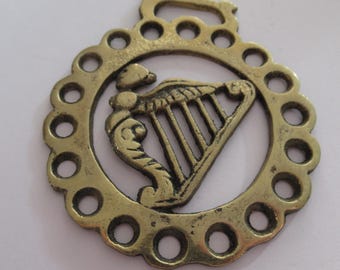 Vintage Horse Brass With Harp Design - Etsy
