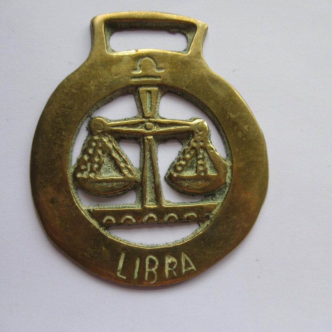 Vintage Zodiac Libra Scales Horse Brass Sep 23rd - Oct 22nd Martingale ...