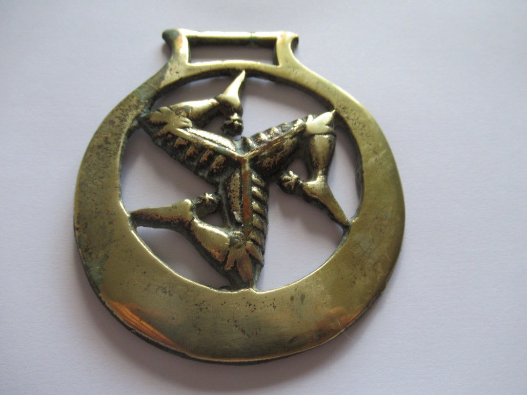 Antique Horse Brass Triskelion Isle of Man Martingale Medallion Pagan ...