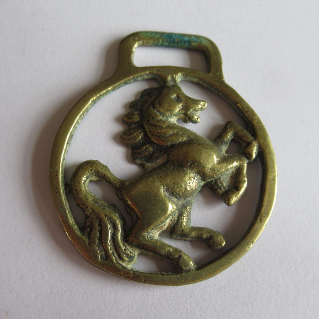 Antique Miniature Pony Horse Brass Prancing Trotting Passant Martingale ...