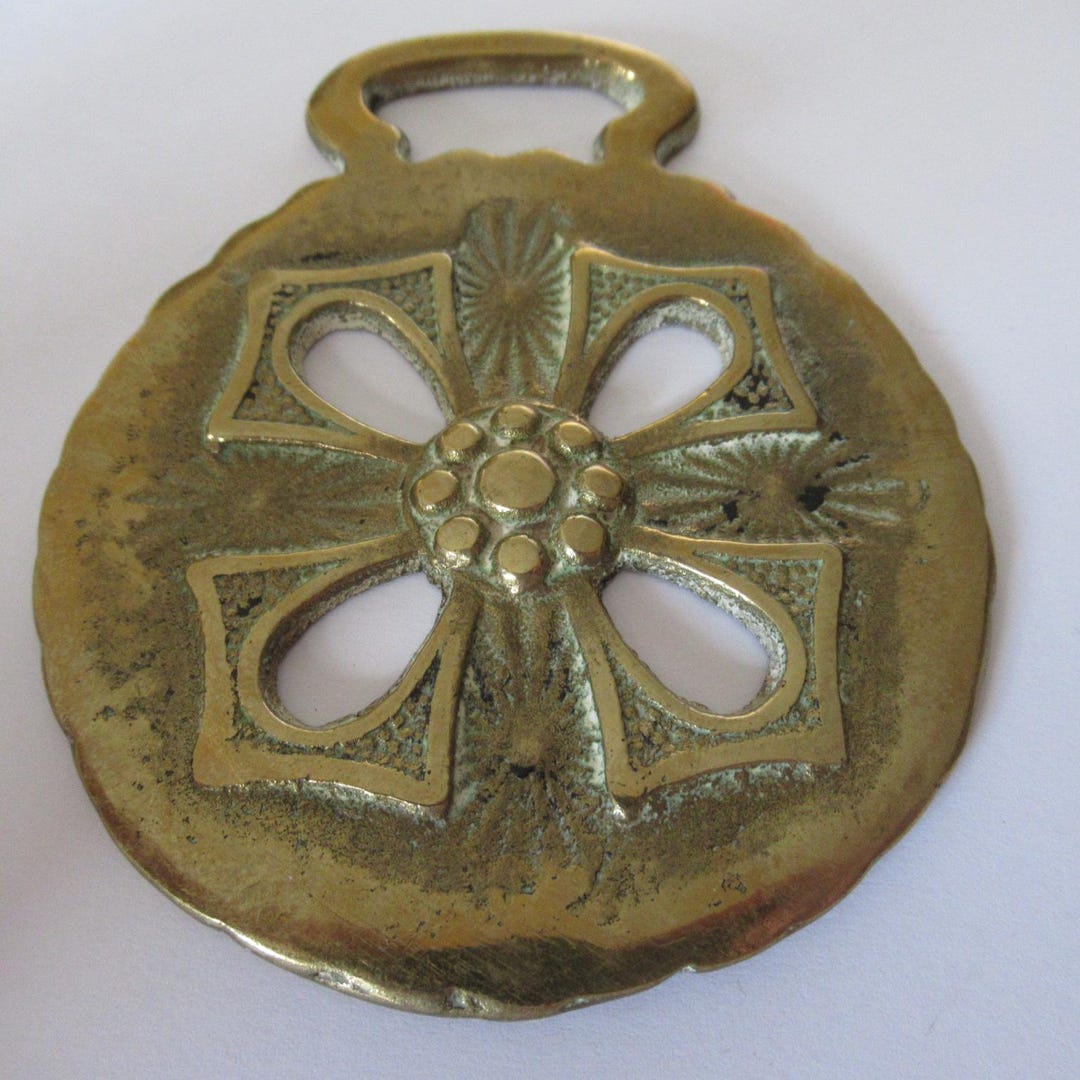 Vintage Horse Brass Unusual Flower Pattern Martingale Medallion - Etsy