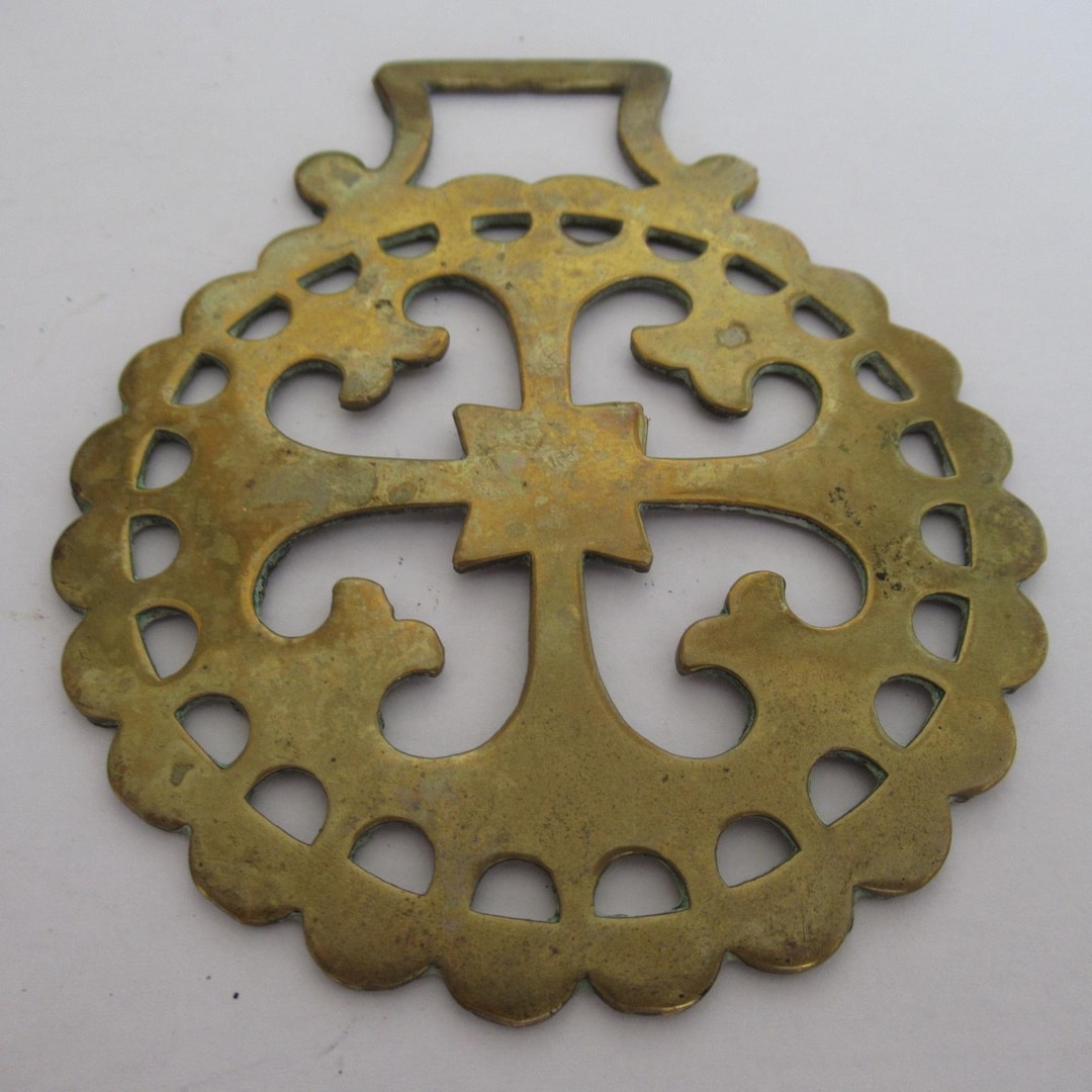 Vintage Stamped Cross Moline Horse Brass Martingale Horse Harness ...