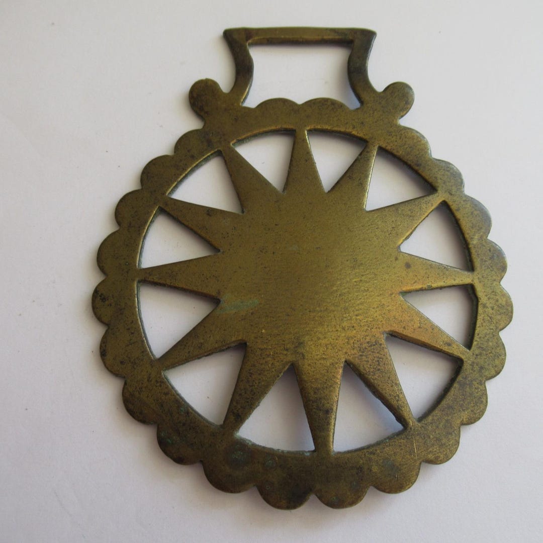 Antique Horse Brass Suns Ray's Star Martingale Medallion Pagan Gift - Etsy