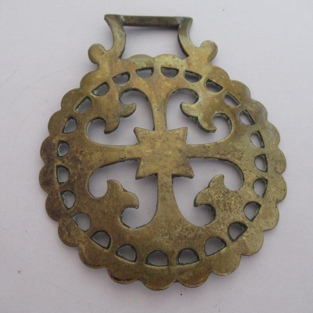 Antique Stamped Cross Moline Horse Brass Martingale Horse Harness ...