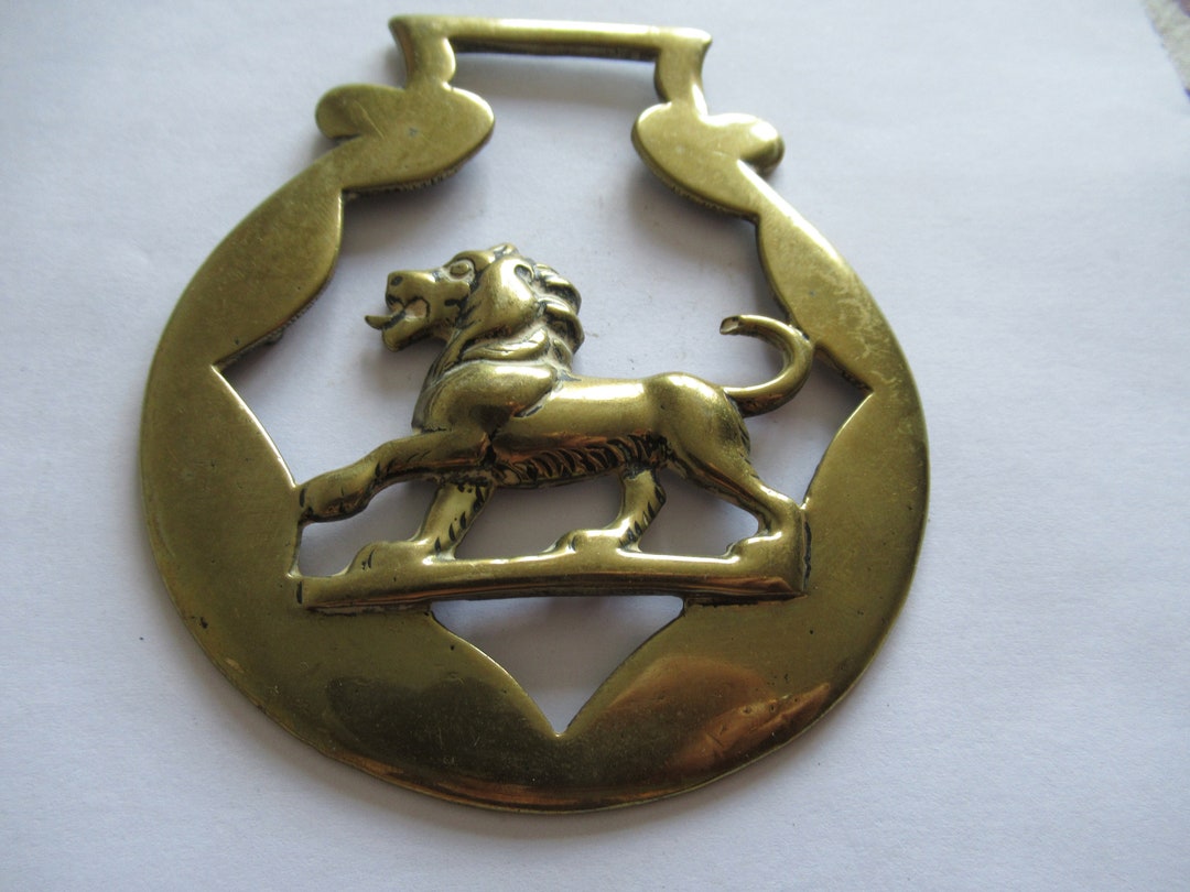 Antique Passant Lion Horse Brass Martingale Brass Horse With Getts on ...