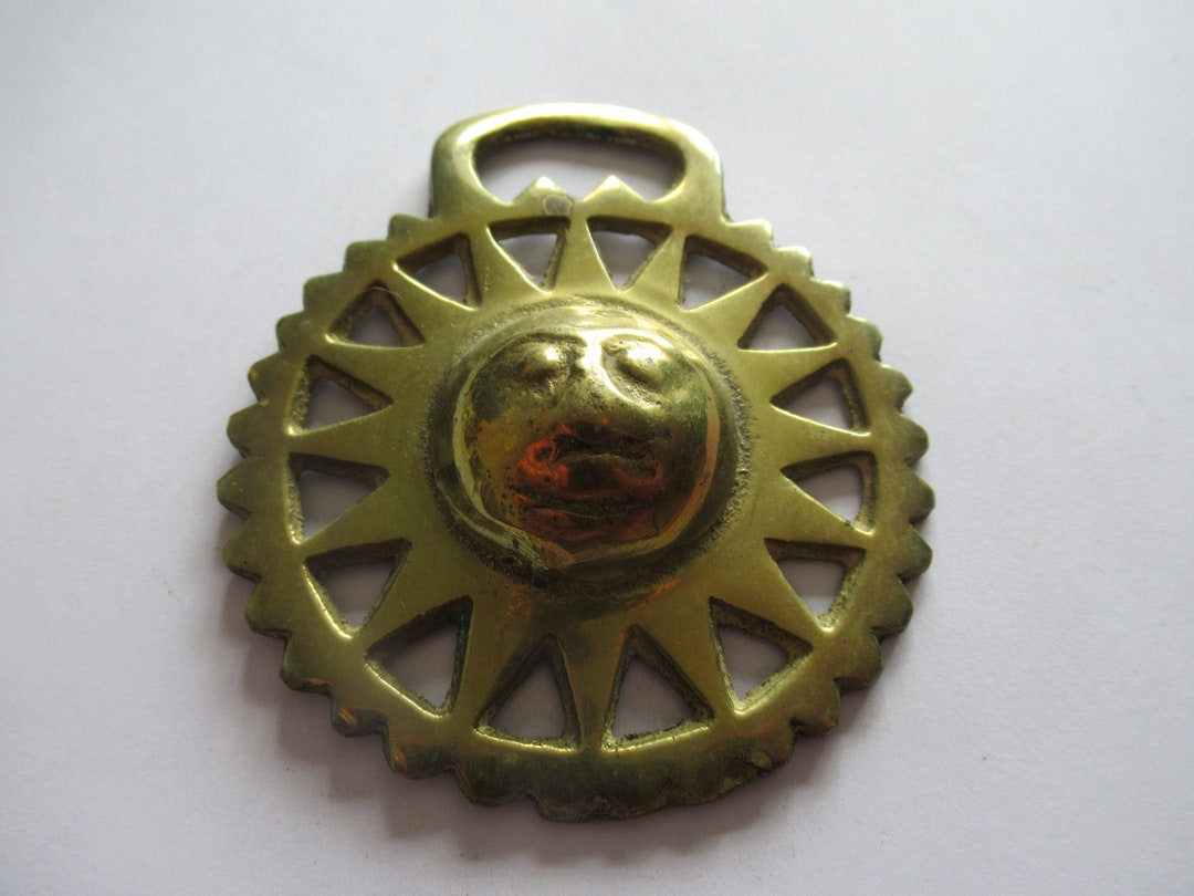 Vintage Horse Brass Sun Face With Ray's Medallion Martingale - Etsy