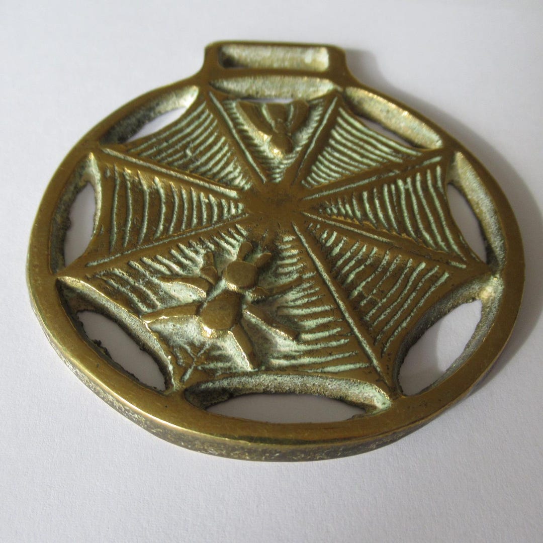 Vintage Spiders Web Fly Horse Brass Martingale Horse Harness Ornament ...