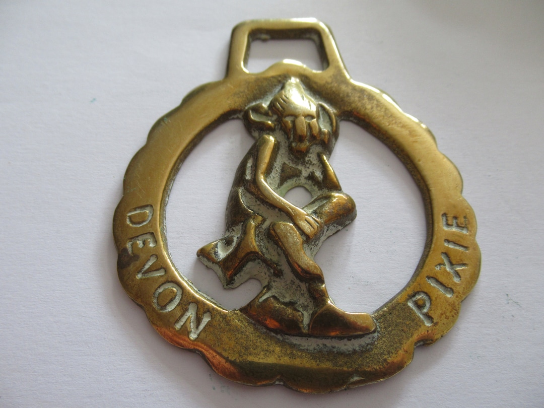 Vintage Lucky Devon Pixie Piskey Horse Brass Folklore Martingale Horse ...