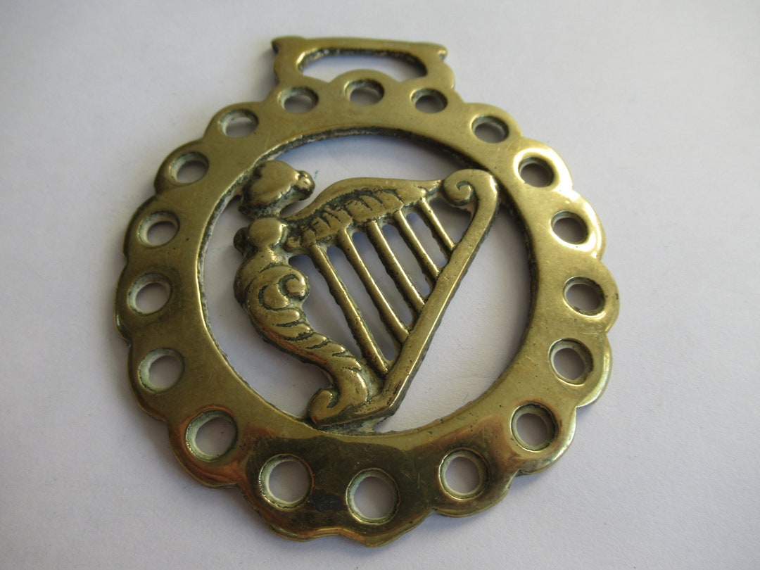 Vintage Winged Maiden Angel Irish Harp Ireland Horse Brass - Etsy UK