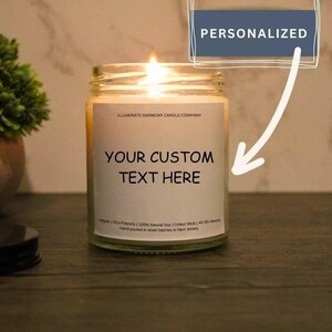 Custom Text Candle| Best Friend Gift| Personalized Candle Gift | Blank ...