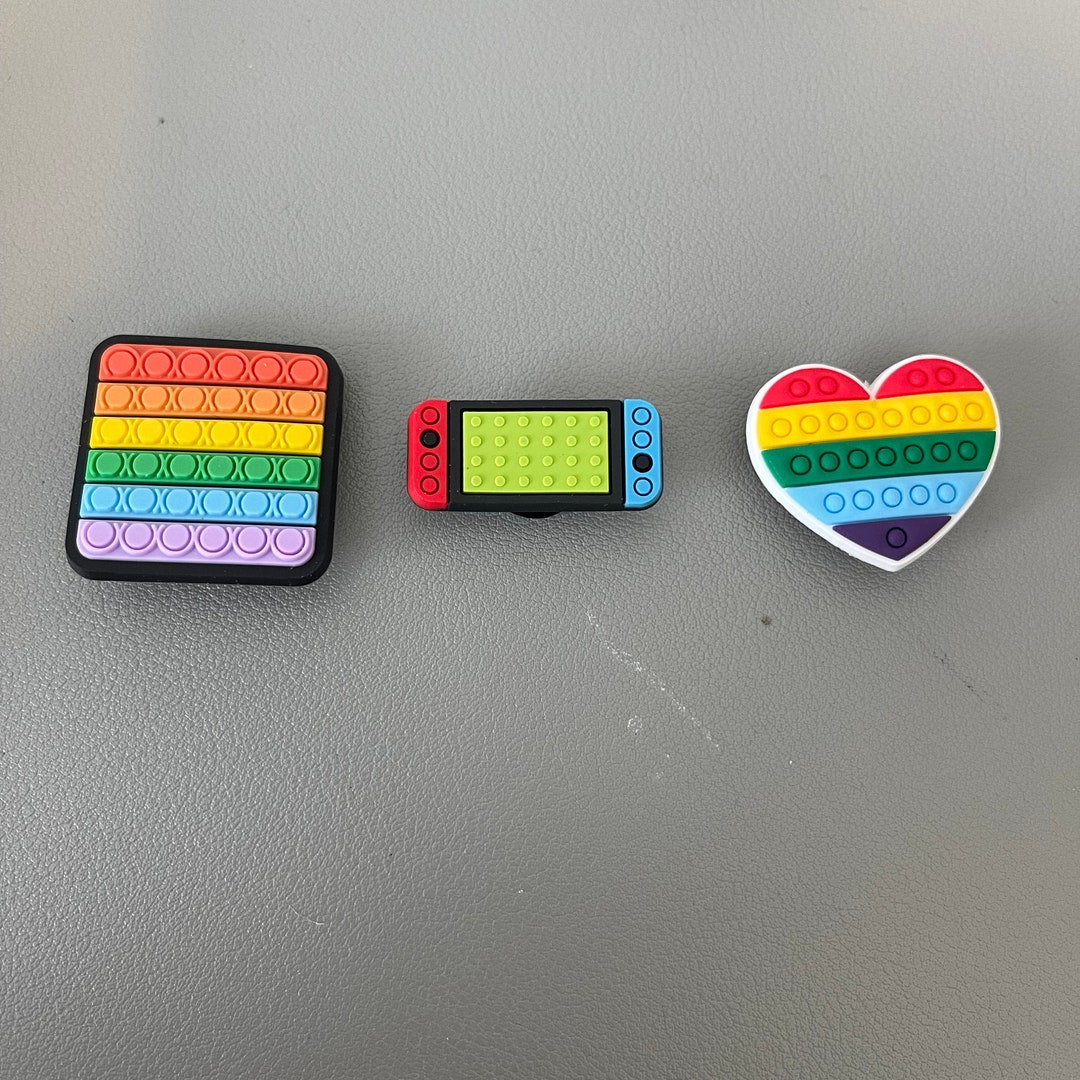 Heart/game/square Fidget Themed Shoe Charms - Etsy