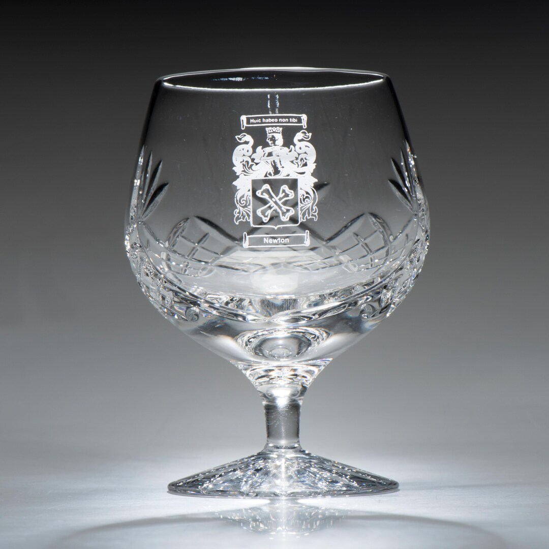 Personalised Coat of Arms Crystal Brandy Glass: Blenheim Lead Crystal ...