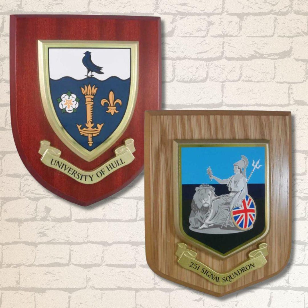 Custom Society Heraldic Shield – Printed Wooden Crests for Clubs ...