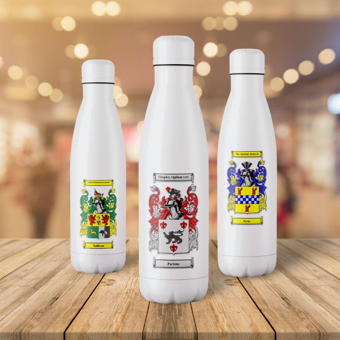 Family Crest Bottle - Your Name and Its Earliest Coat of Arms / Family ...