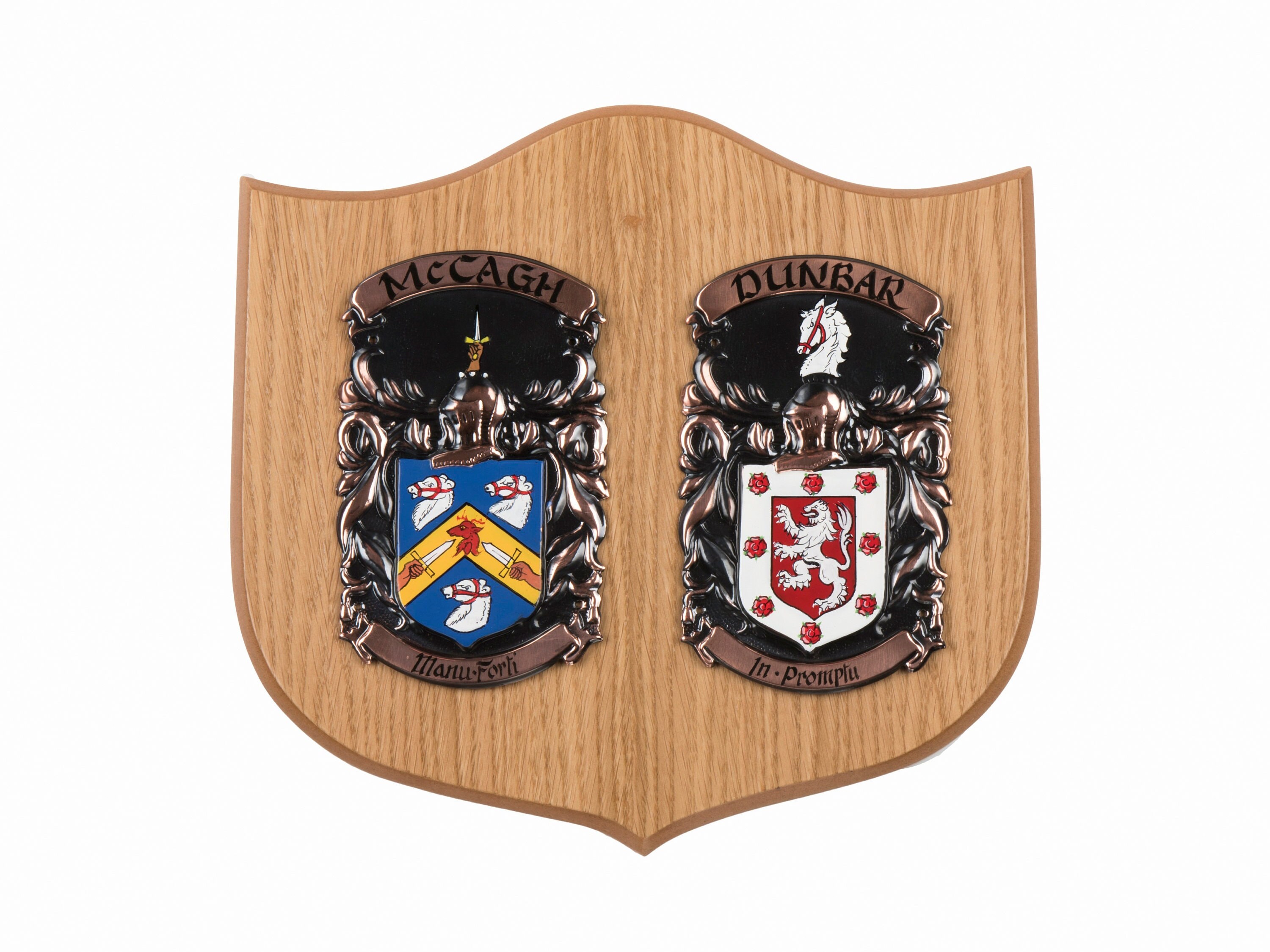 Double Oak Style Coat of Arms / Family Crest Shield, Bespoke ...