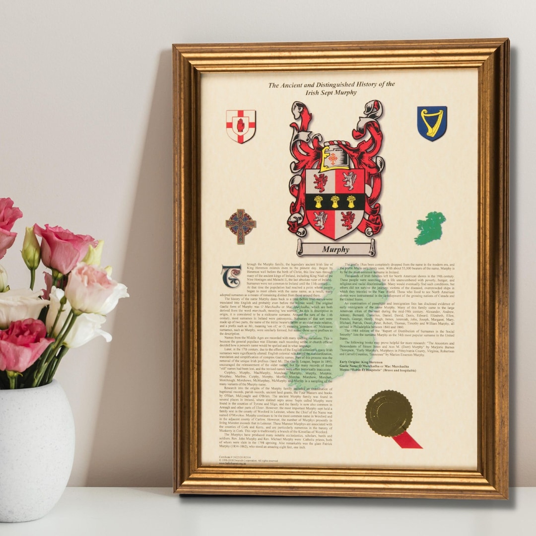 Irish Name History With Coat of Arms / Family Crest and Surname History ...