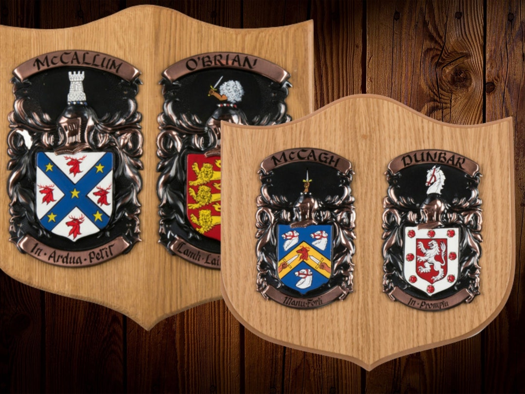 Double Oak Style Coat of Arms / Family Crest Shield, Bespoke ...