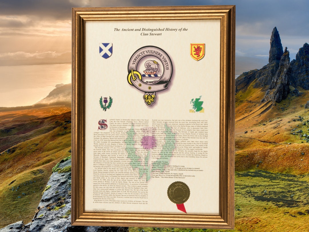 A3 Scottish Clan History Print – Scroll-style Heraldry & Clan Badge - Etsy