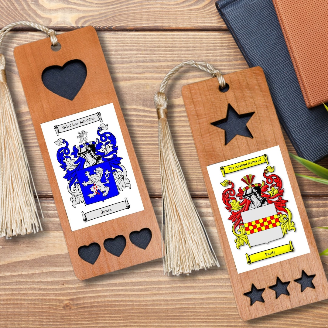 Bookmark Personalised With Full Colour Coat of Arms / Family Crest ...
