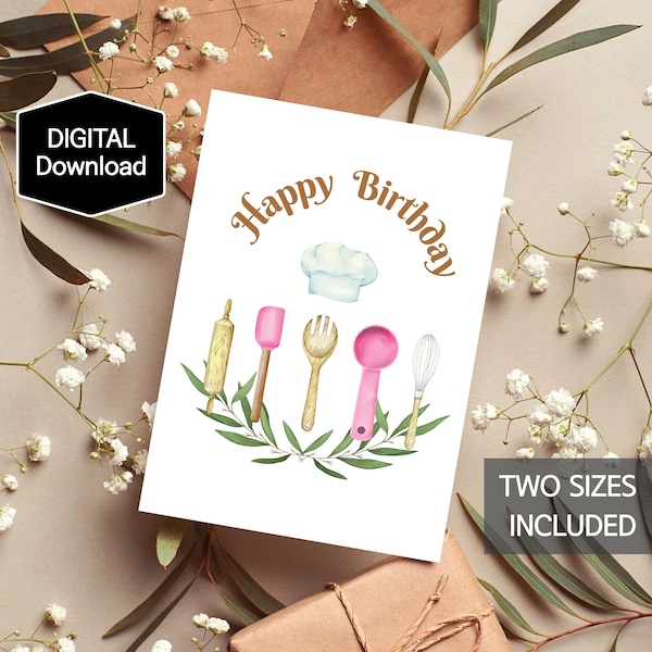Cook Birthday Card - Etsy