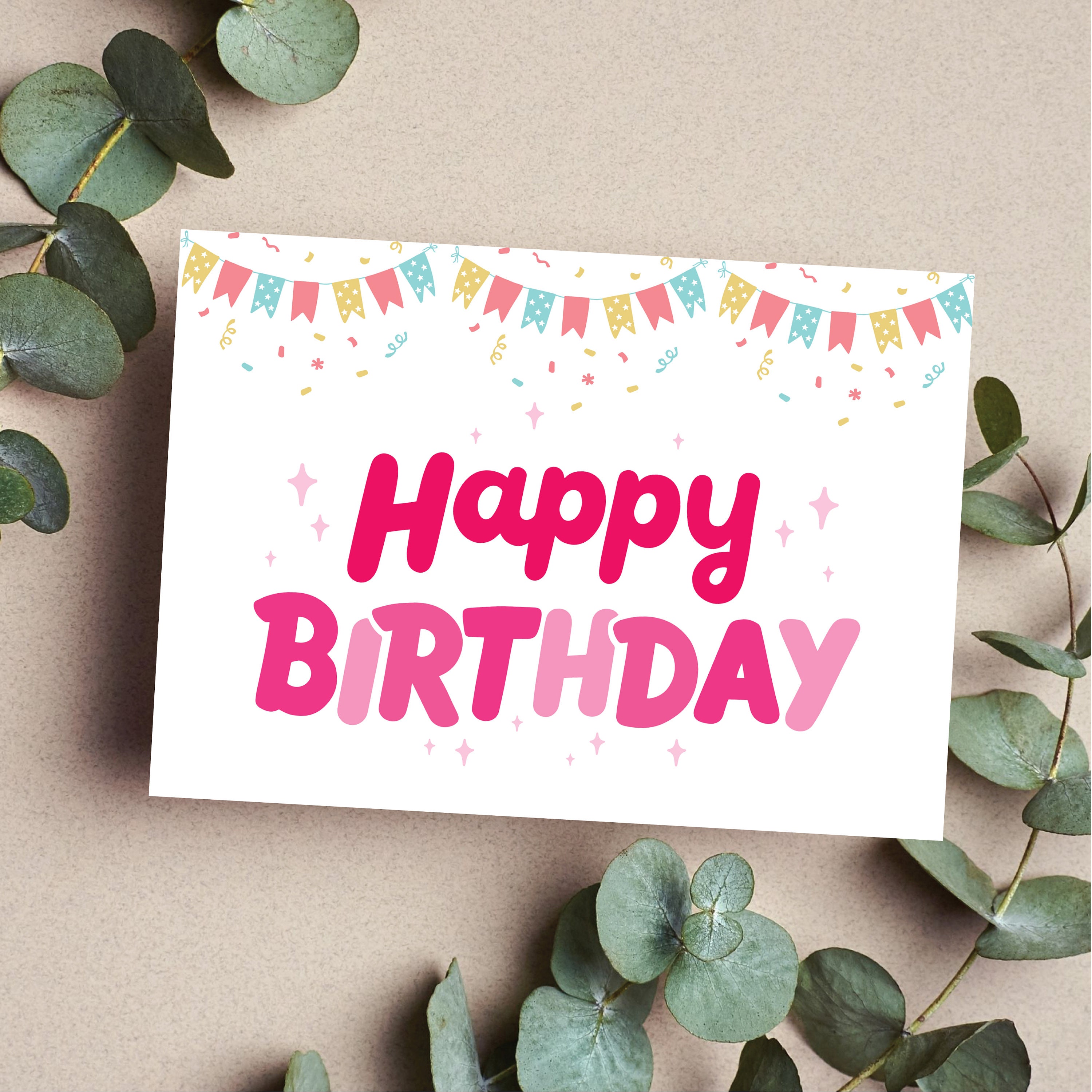 Printable Birthday Card for Kids,happy Birthday Party Card,colorful ...