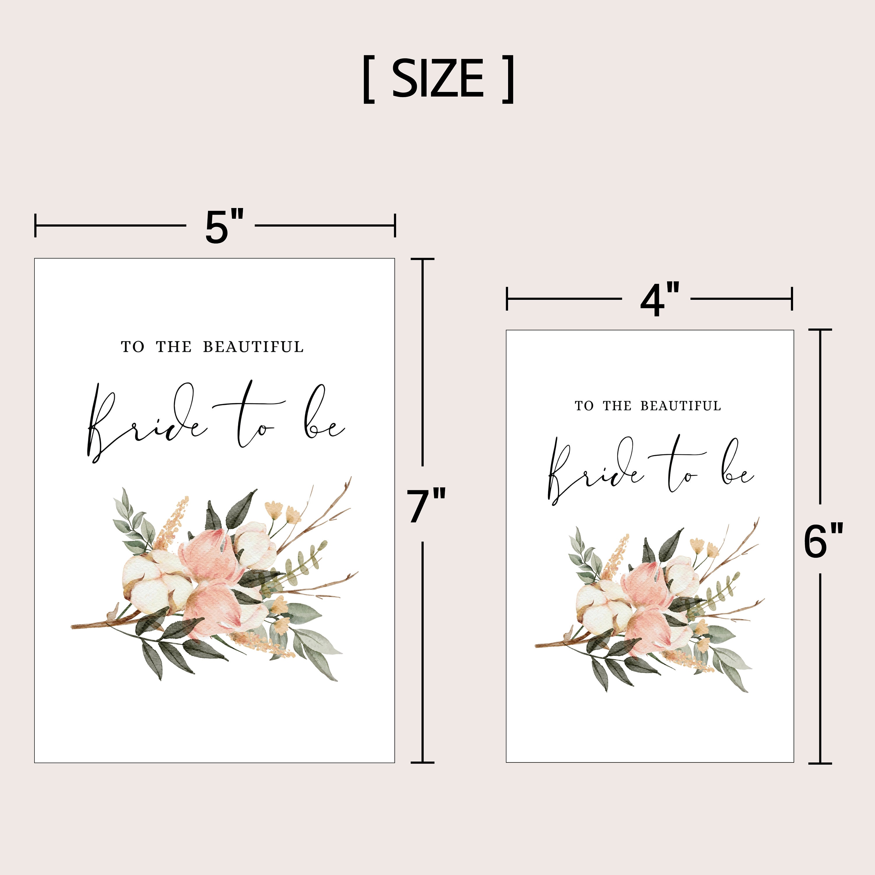 Printable to the Beautiful Bride to Be Card,cotton Plant Branch,bridal ...