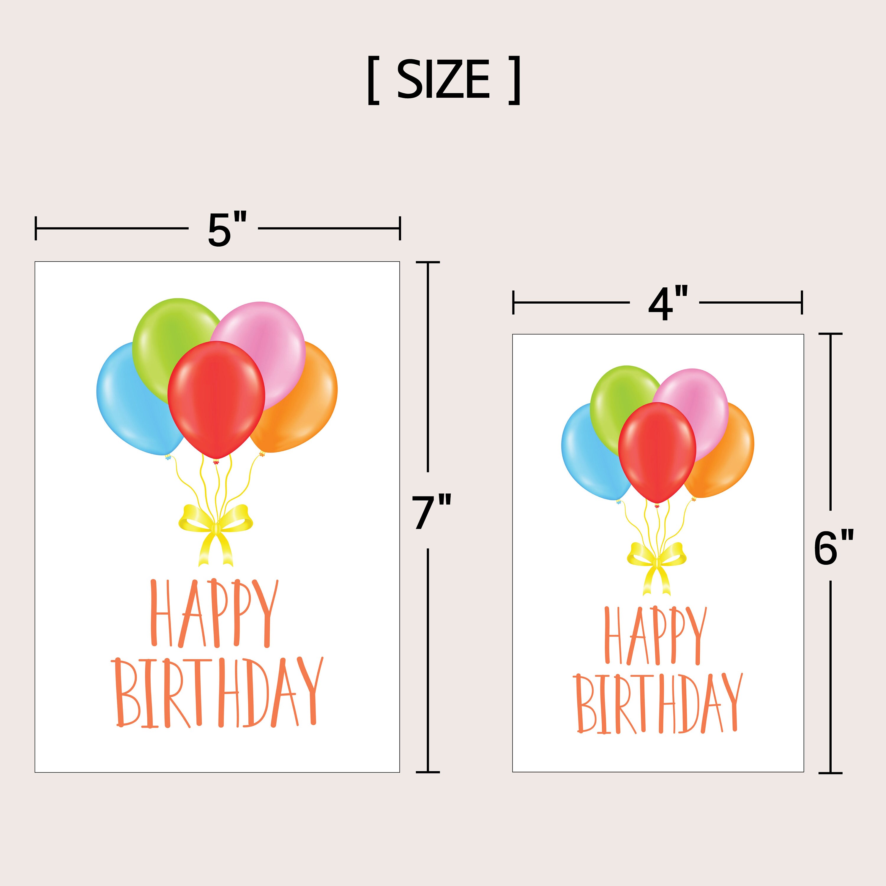 Printable Birthday Card for Kids,balloon Birthday Card, Colorful ...