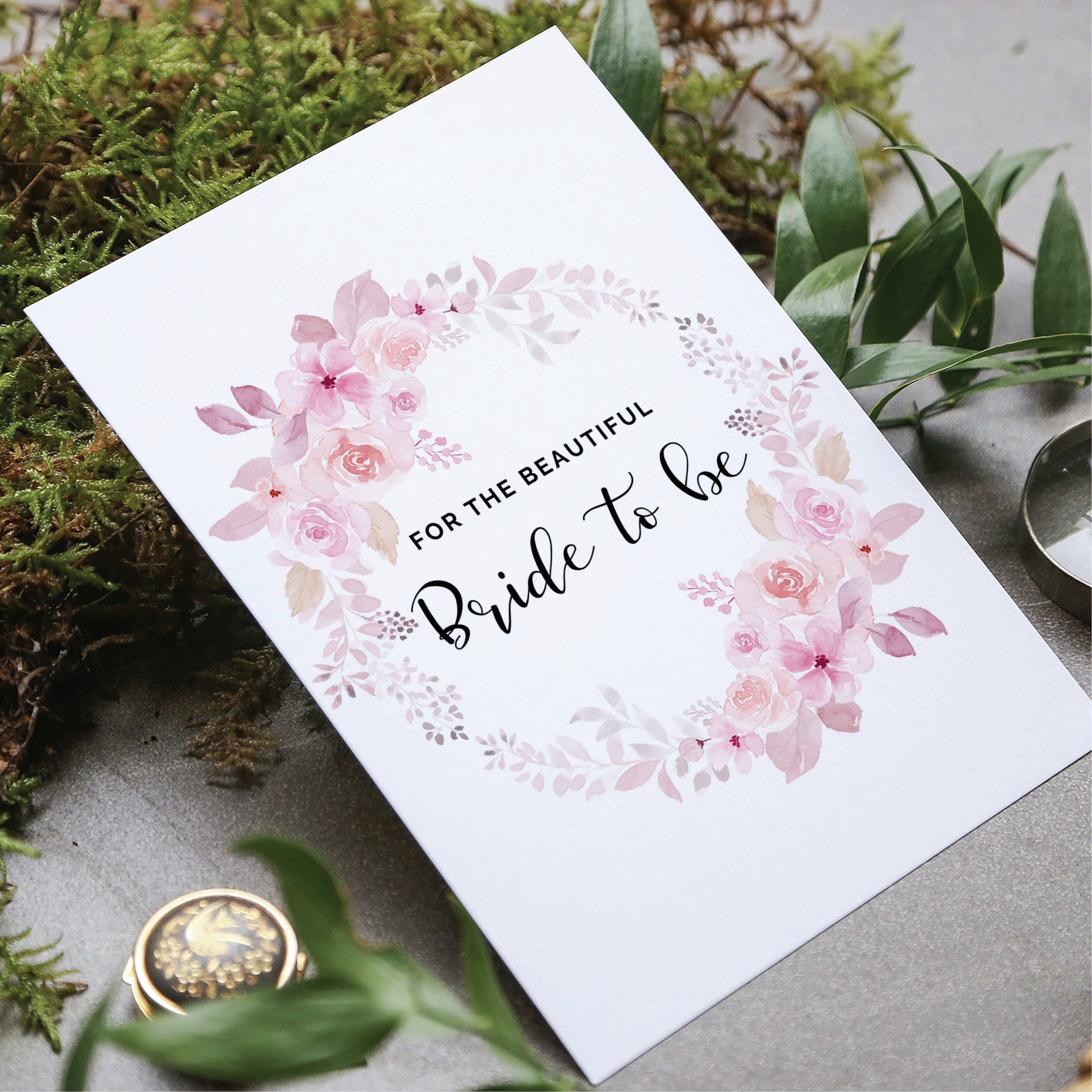 Printable for the Beautiful Bride to Be Card,bridal Shower Card,pink ...