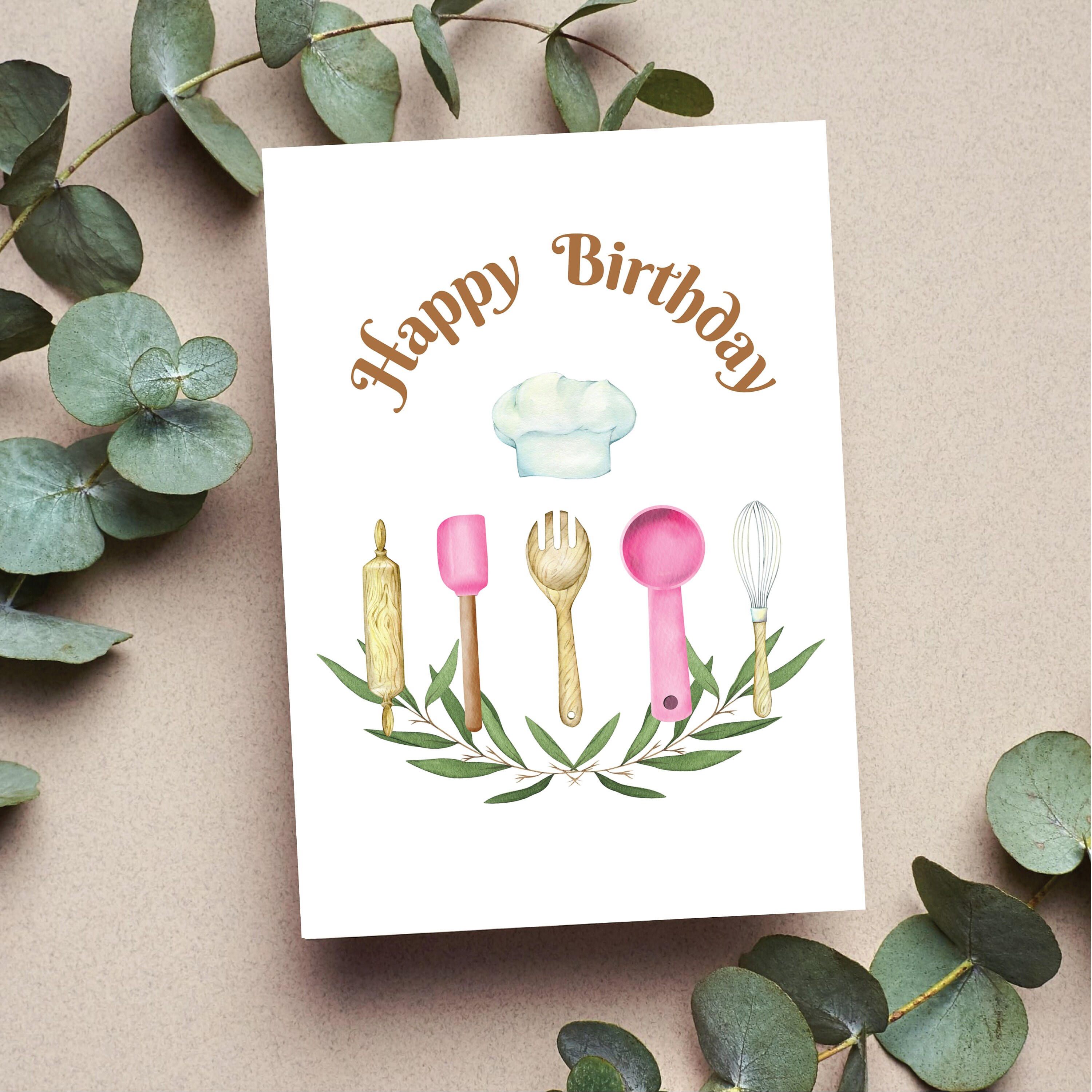 PRINTABLE Cooking Party Birthday Card,chef Card, Baking Birthday Card ...