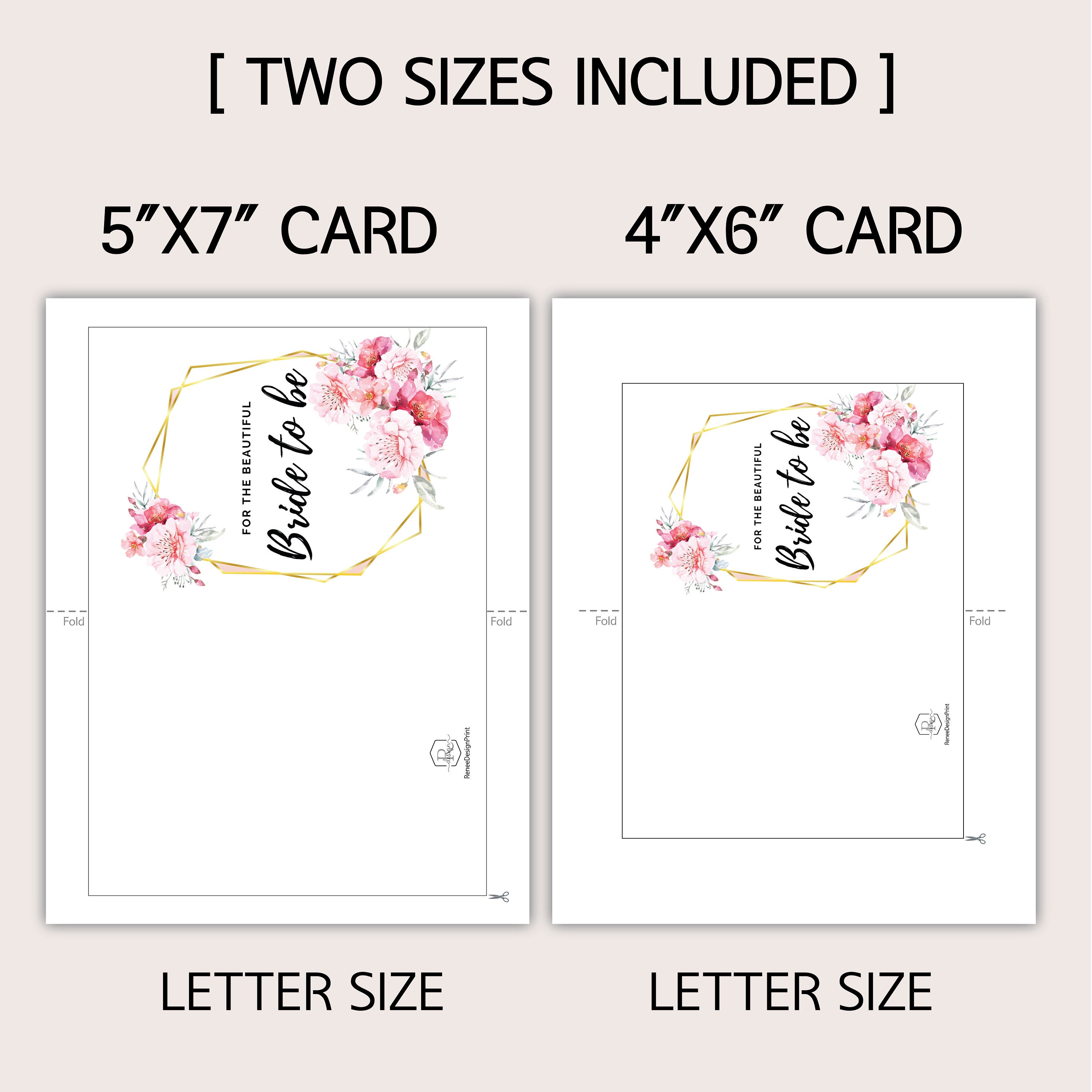 Printable for the Beautiful Bride to Be Card,bridal Shower Card,floral ...