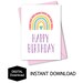 Printable Rainbow Happy Birthday Card,rainbow Birthday Card for Kids ...