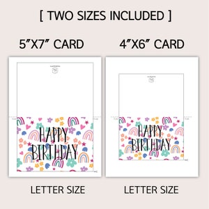 Printable Rainbow Happy Birthday Card for Kids,rainbow Birthday Card ...