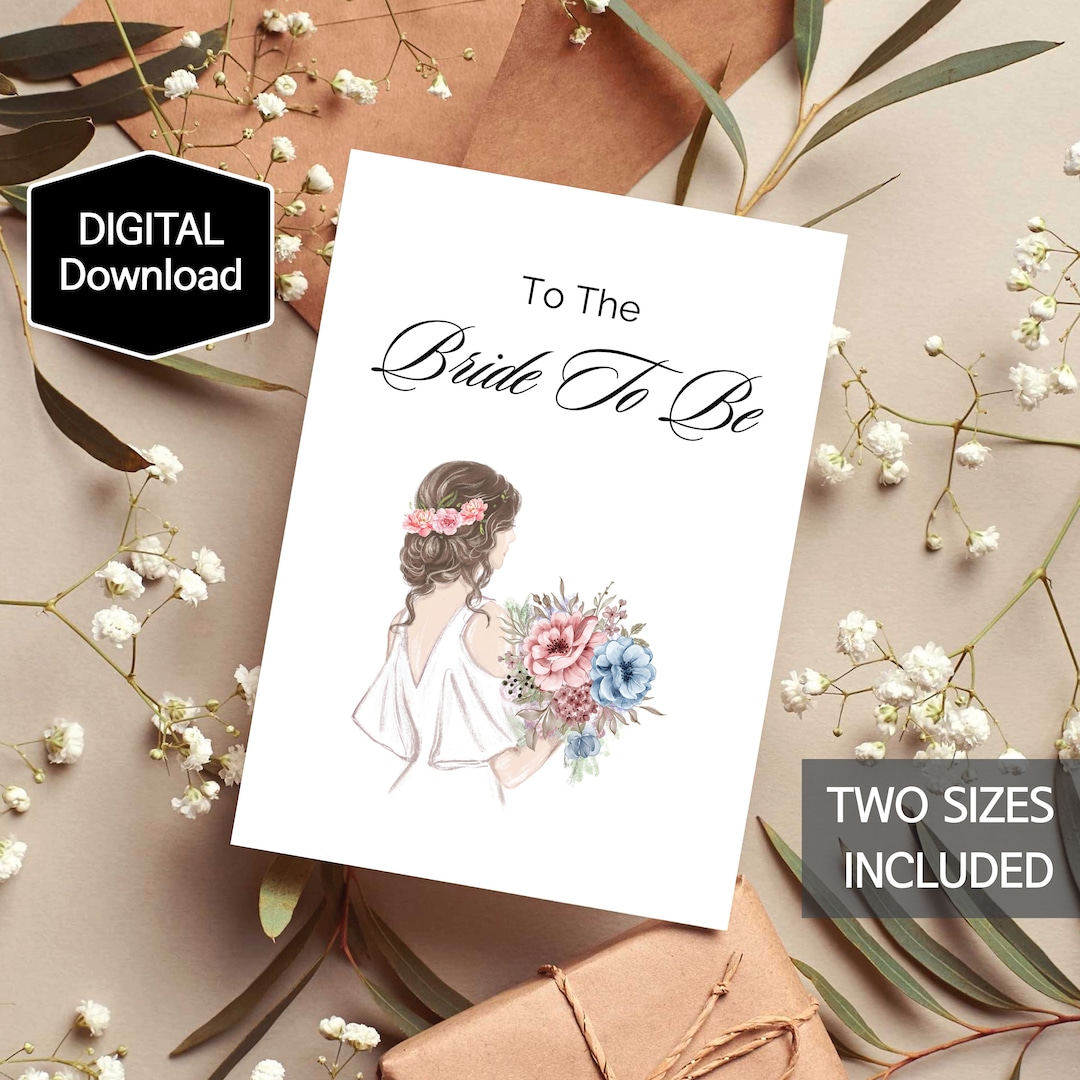 Printable to the Bride to Be,bridal Shower Card,gift for Bride,wedding ...