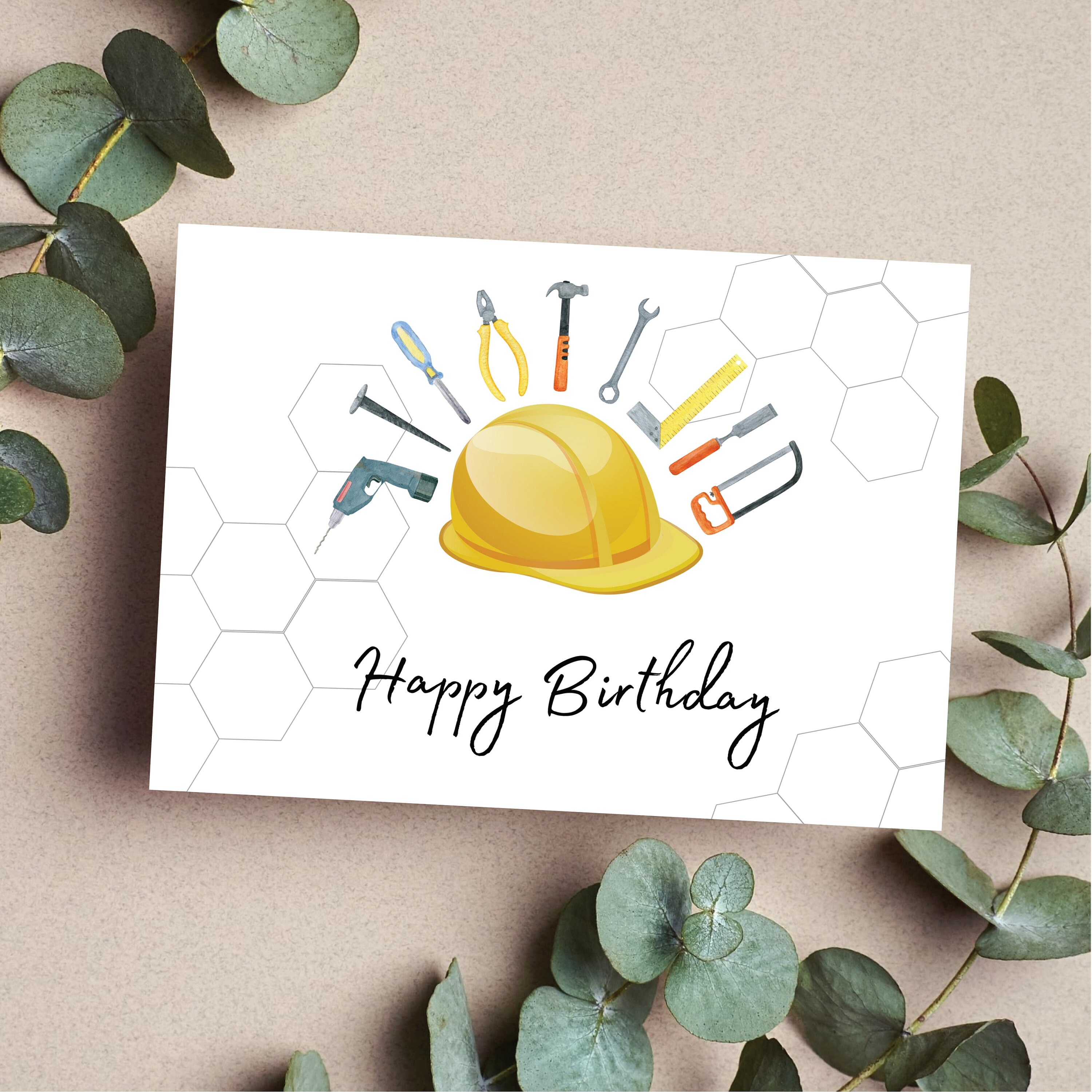 Tools Birthday Card for Daddy,builders Card for Father,tools Watercolor ...