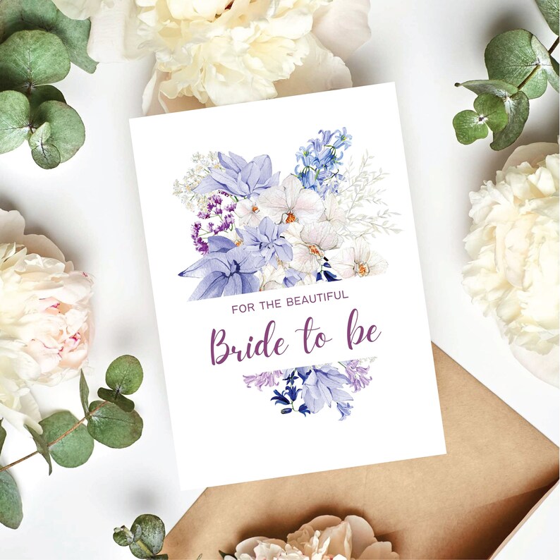 Printable for the Beautiful Bride to Be Card,bridal Shower Card,floral ...