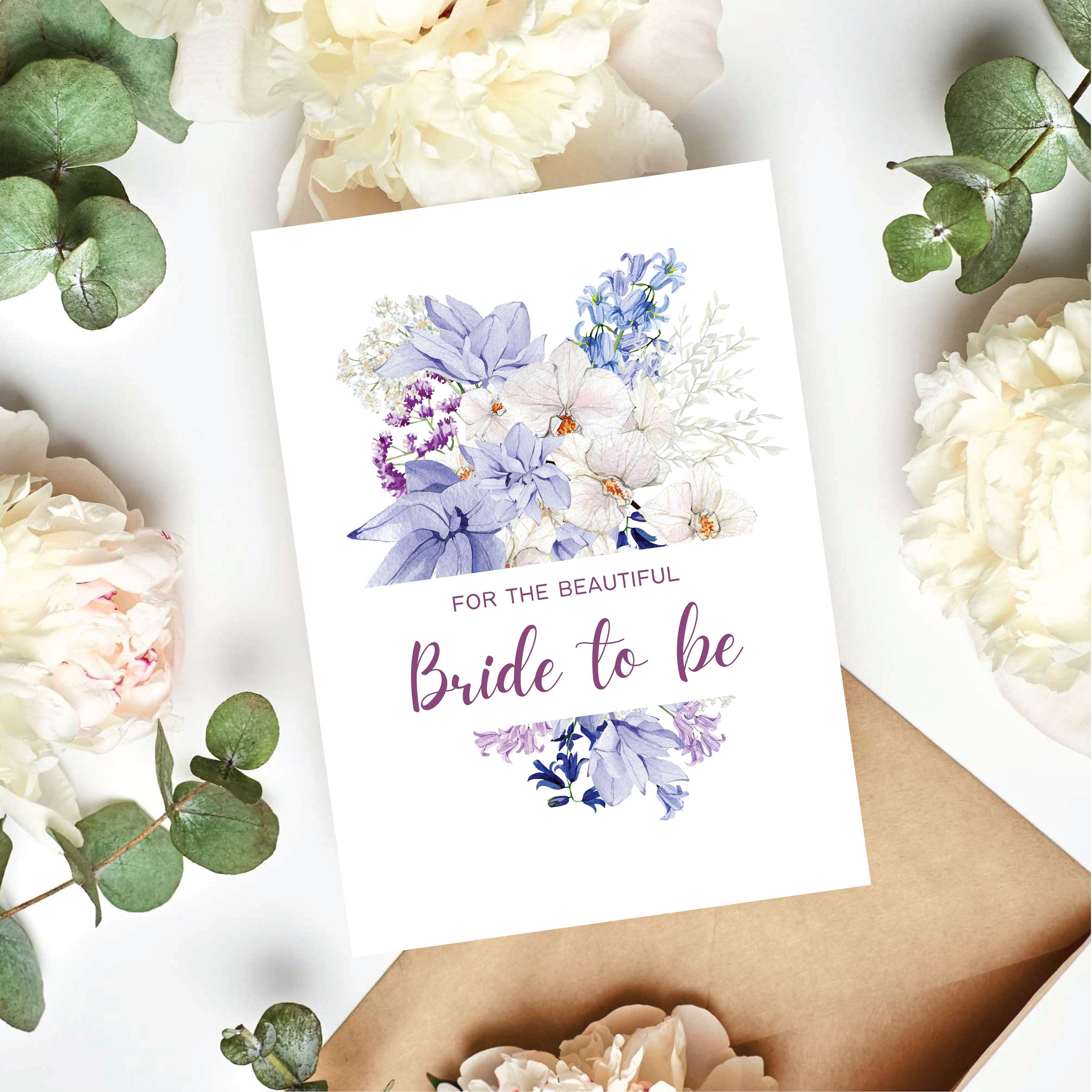 Printable for the Beautiful Bride to Be Card,bridal Shower Card,floral ...