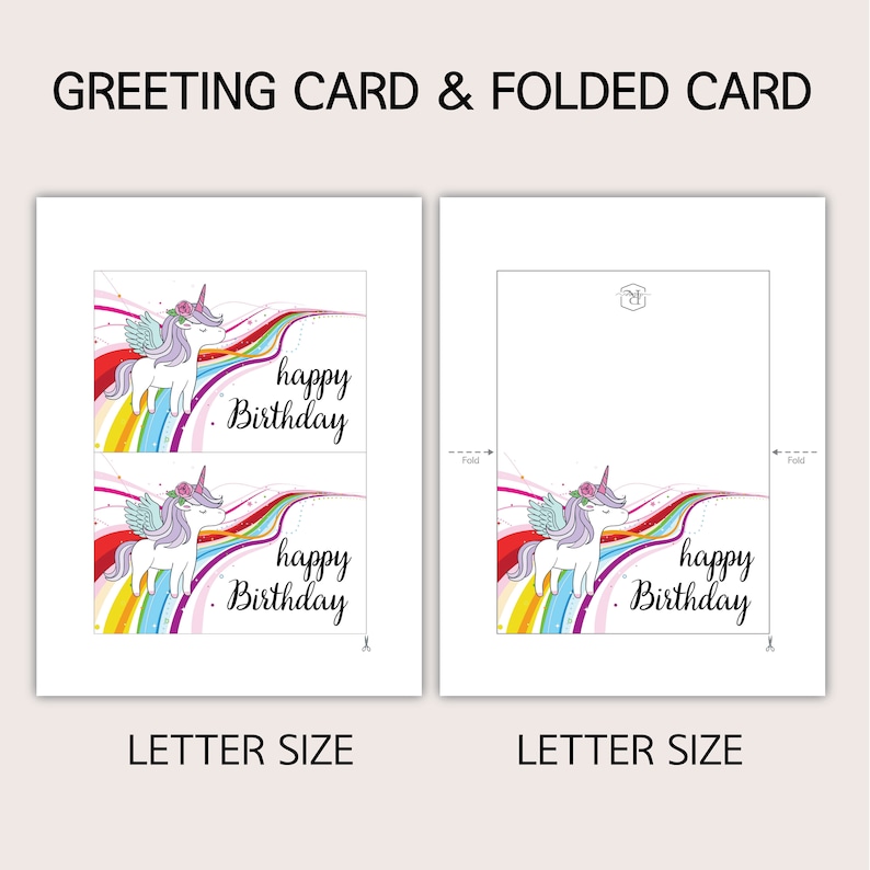 Printable Unicorn Birthday Card,magical Unicorn Card for Kids,birthday ...