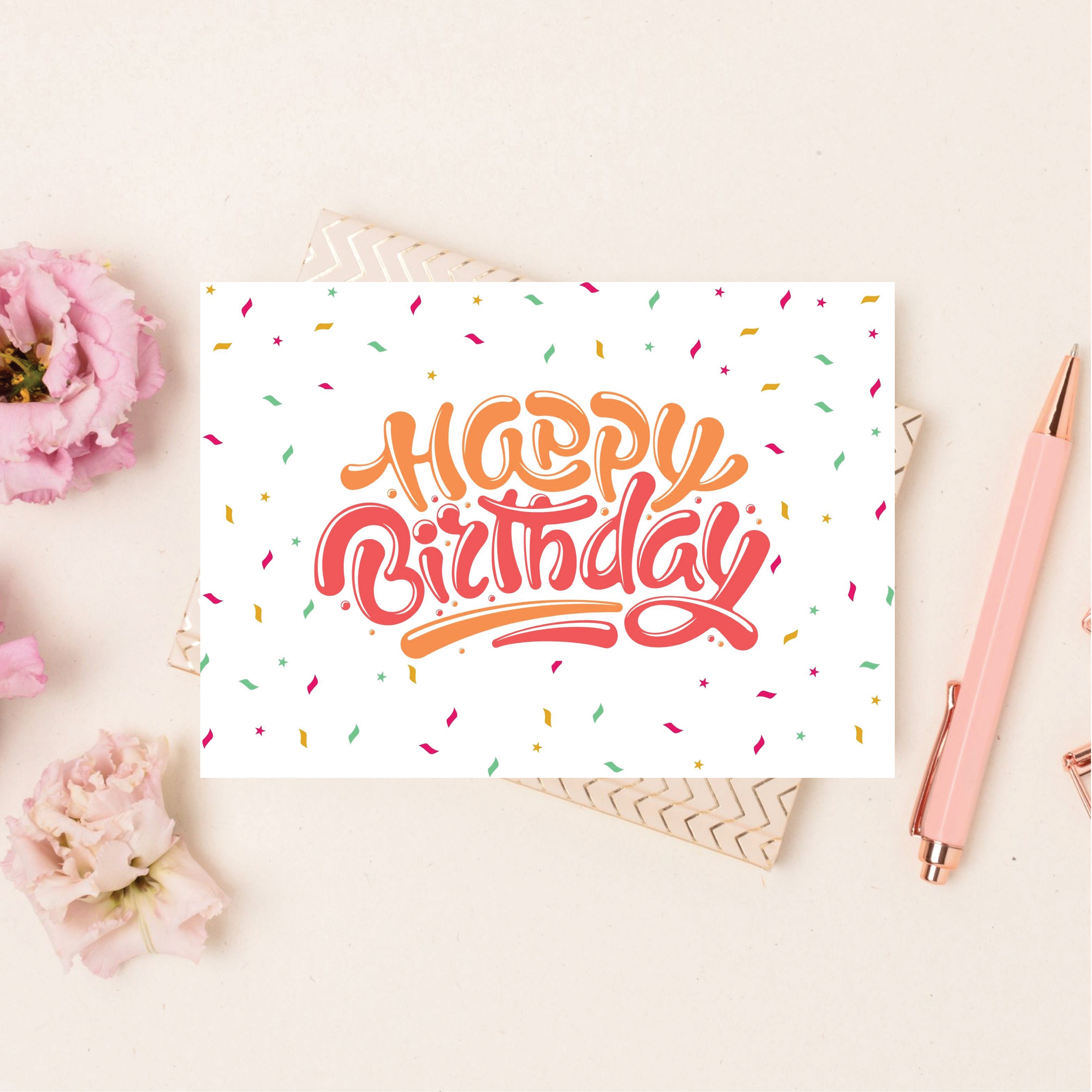 Printable Colorful Birthday Card for Her,birthday Card for Kids ...