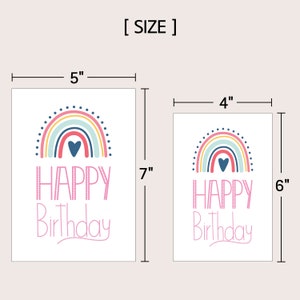 Printable Rainbow Happy Birthday Card for Kids,rainbow Birthday Card ...