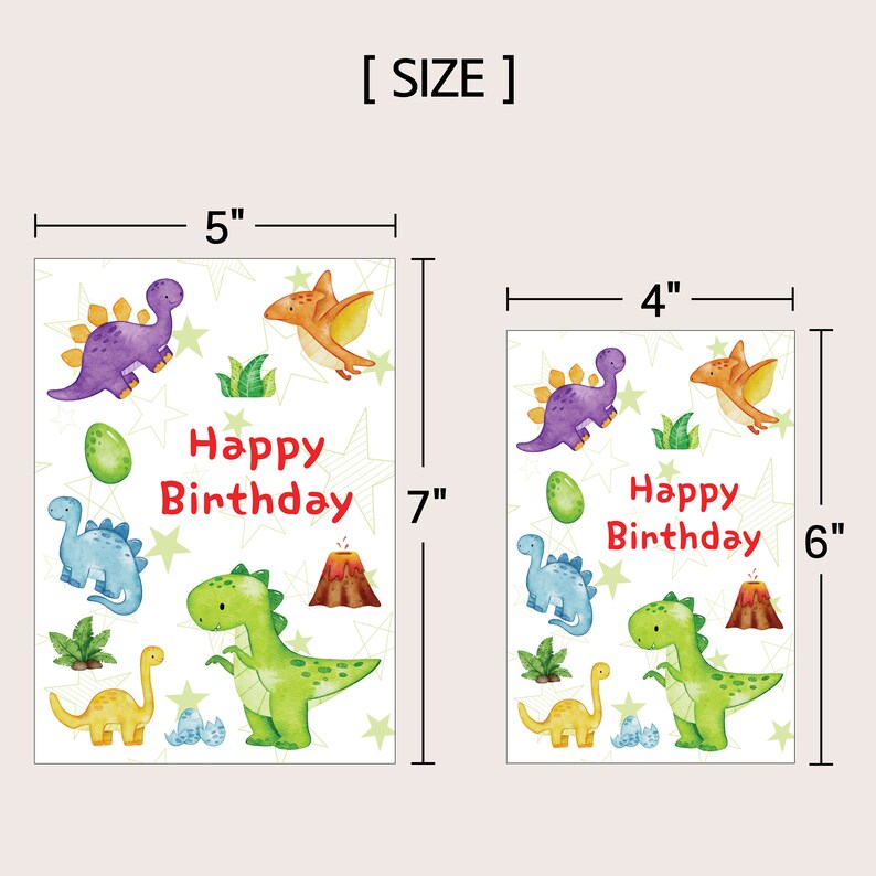Printable Dinosaur Birthday Card for Kids,dino Card,t Rex/ Stegosaurus ...