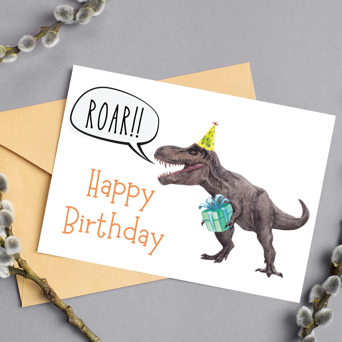 PRINTABLE Dinosaur Birthday Card for Kidsdino Cardt-rex - Etsy