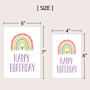 Printable Rainbow Happy Birthday Card,rainbow Birthday Card for Kids ...