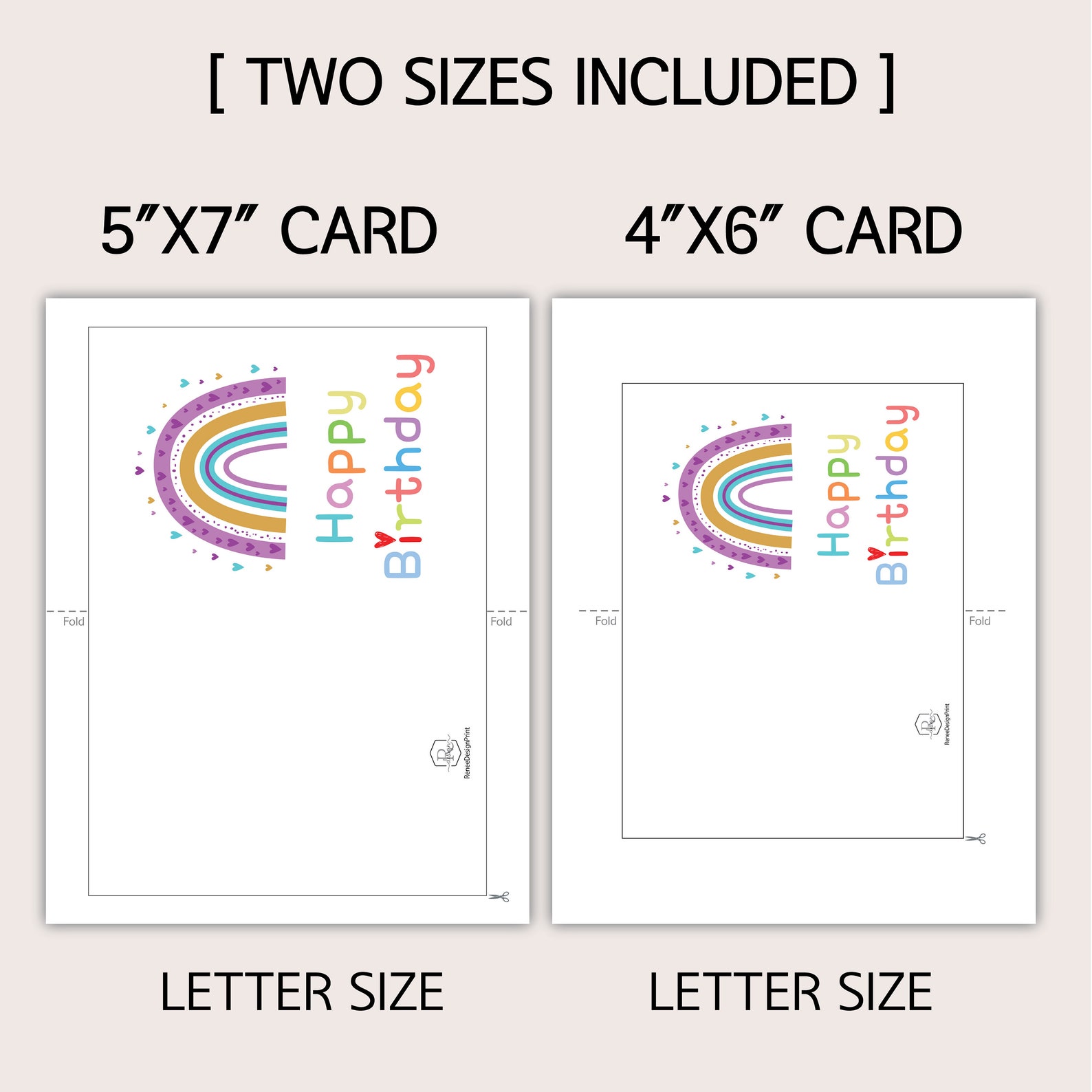 Printable Rainbow Happy Birthday Card for Kids,rainbow Birthday Card ...