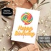 Printable Lollipop Happy Birthday Card for Kids,retro Sweet Candy ...