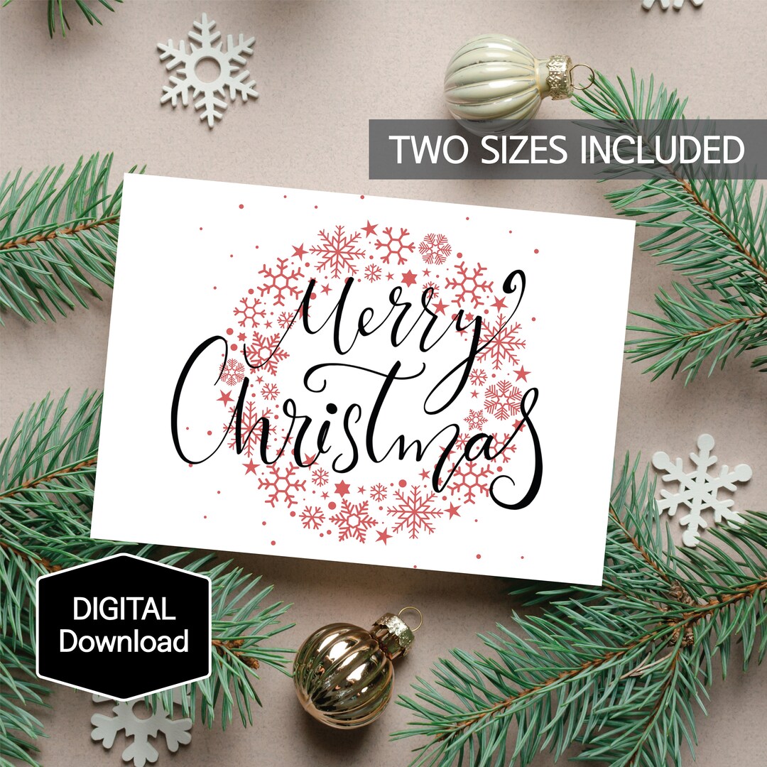 Printable Simple Christmas Card,holiday Card,minimalist Christmas Card ...