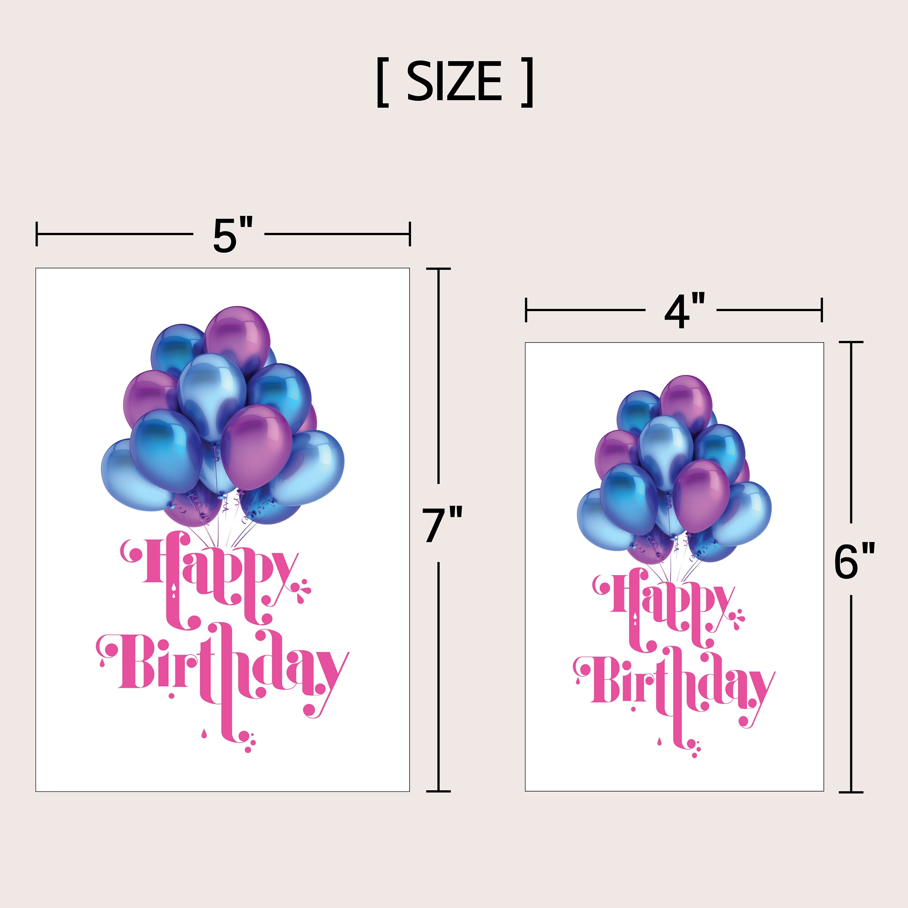 Printable Birthday Card for Kids,balloon Birthday Card,colorful ...