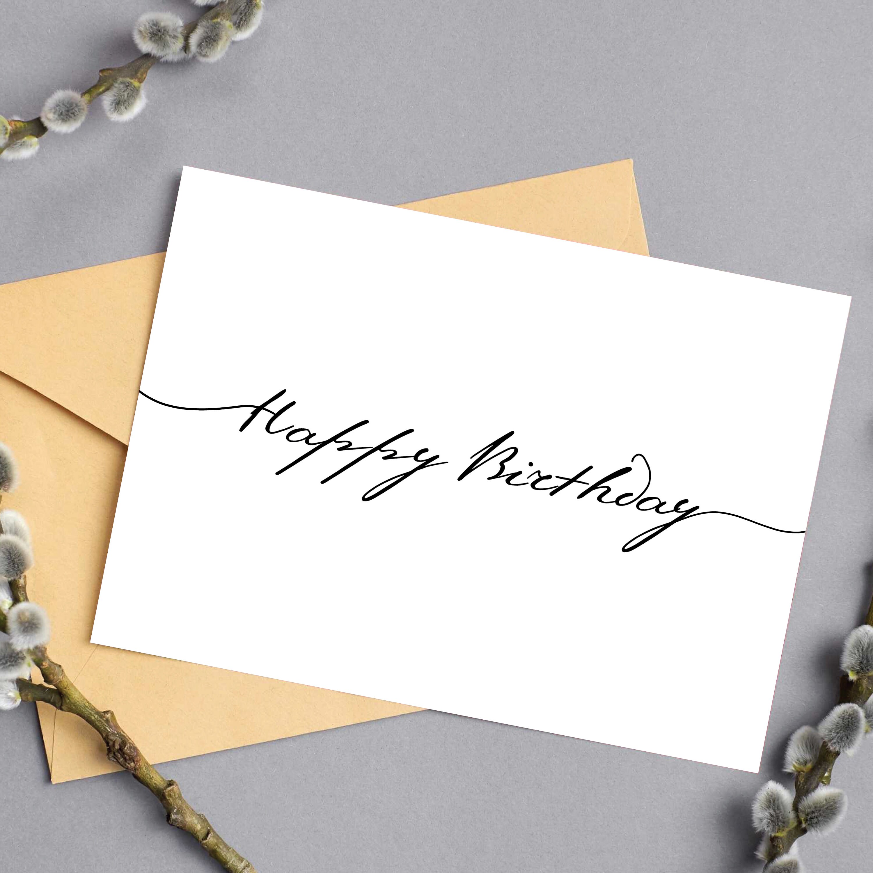 PRINTABLE Simple Happy Birthday Card,minimalist Birthday Card,modern ...