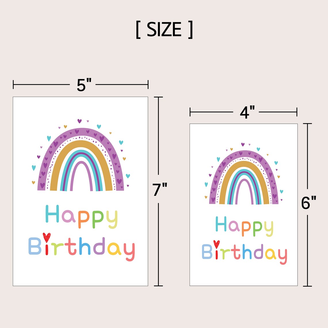 Printable Rainbow Happy Birthday Card for Kids,rainbow Birthday Card ...