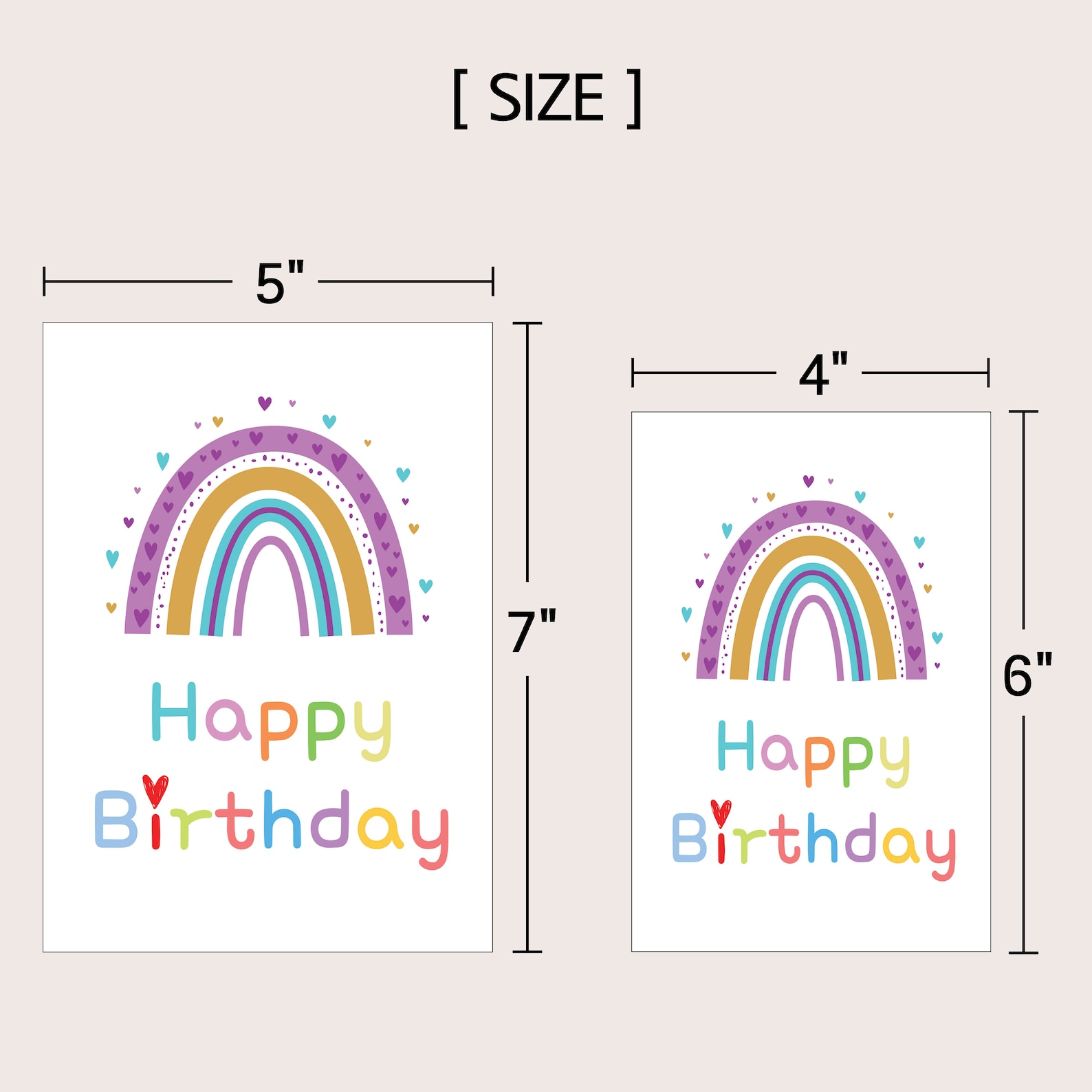 Printable Rainbow Happy Birthday Card for Kids,rainbow Birthday Card ...